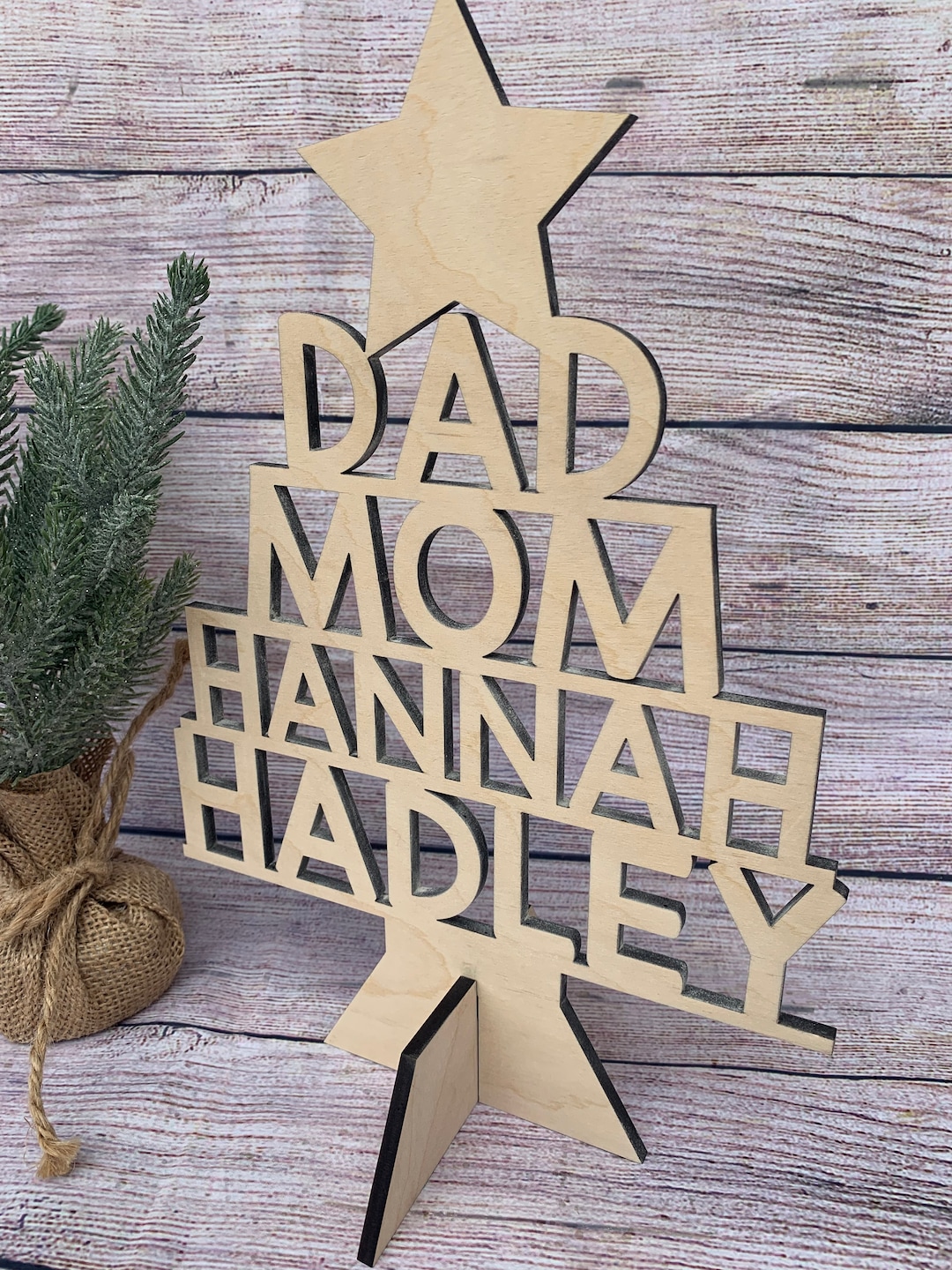 Christmas Tree Name Sign - Custom Christmas Tree Sign - Family ...