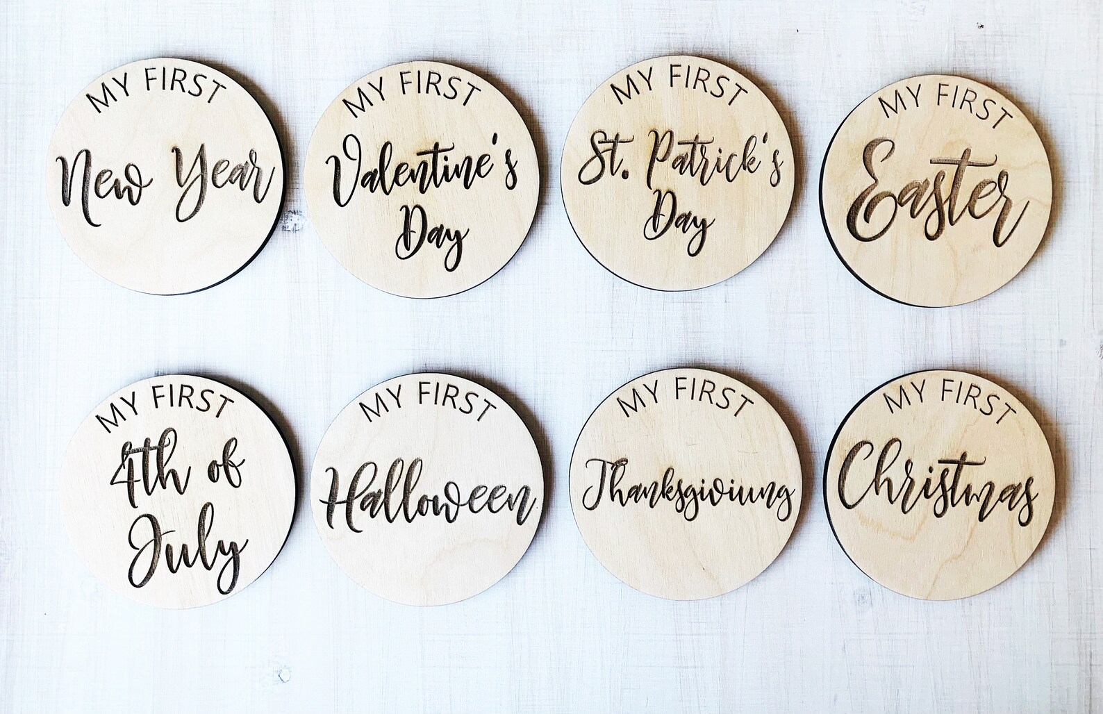 Baby's First Holidays Wooden Milestone Discs - Etsy