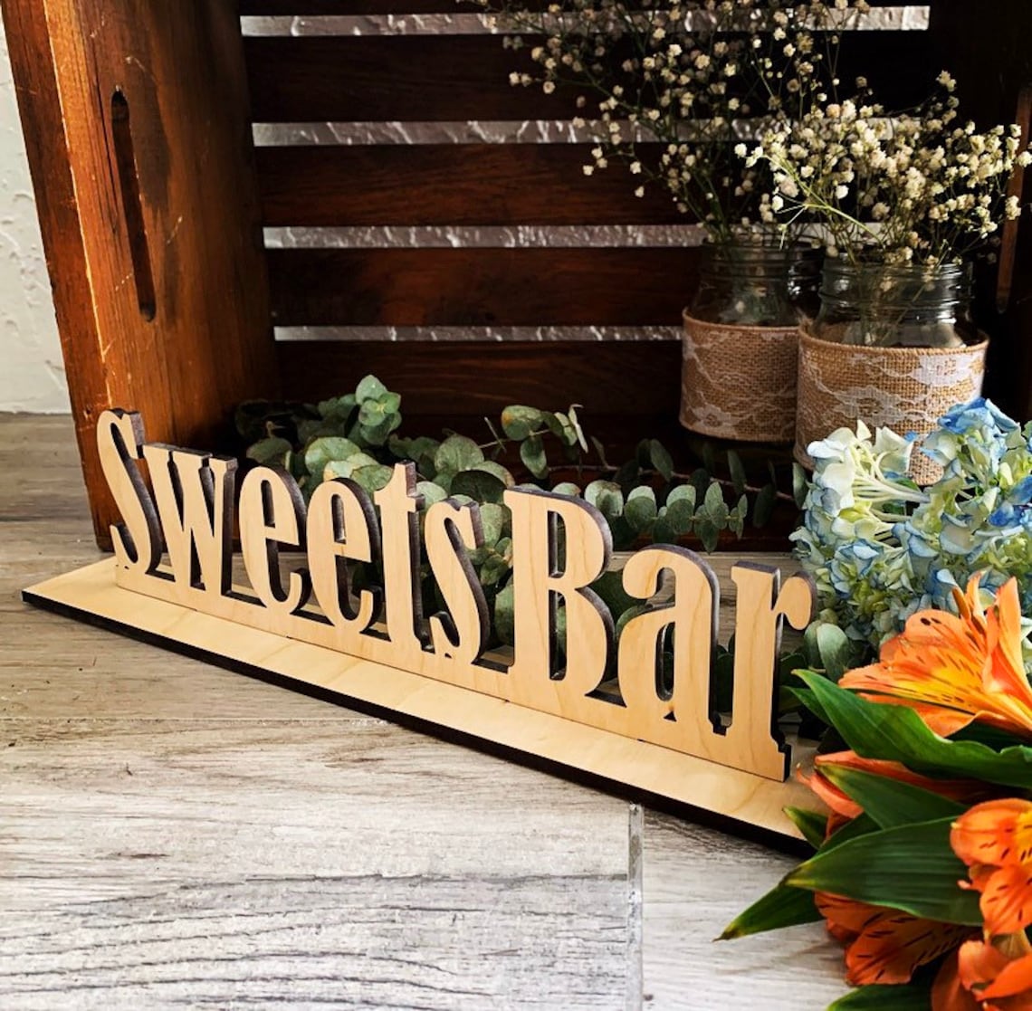 Sweets Bar Sign Wedding Sign Desserts Cake Table Sign | Etsy
