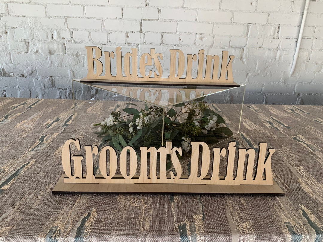 Bride and Groom Drink Sign Wedding - Signature Cocktail - Bar Menu ...