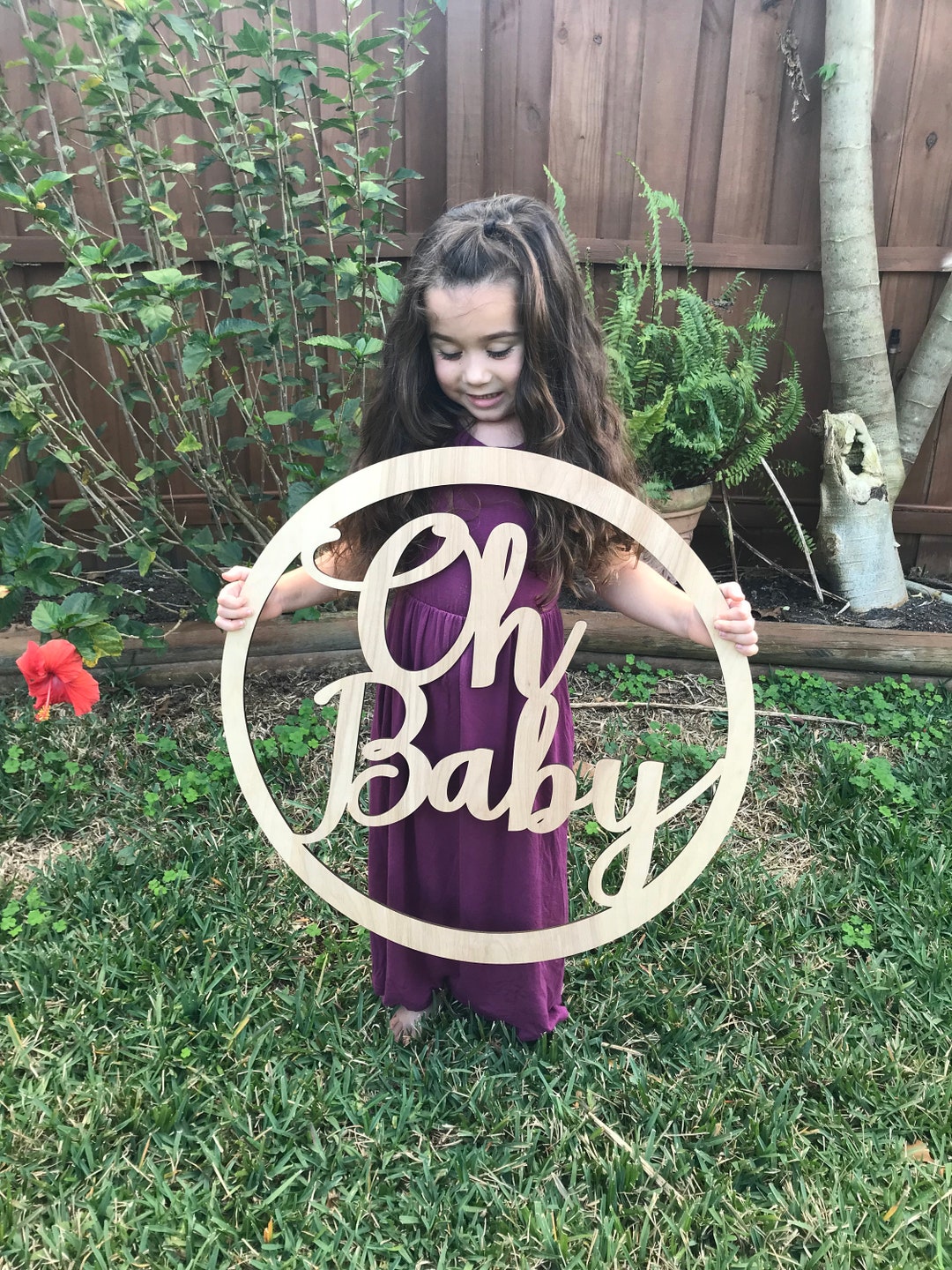 Oh Baby Announcement Sign - Oh Baby Sign - Baby Shower Photography Prop ...