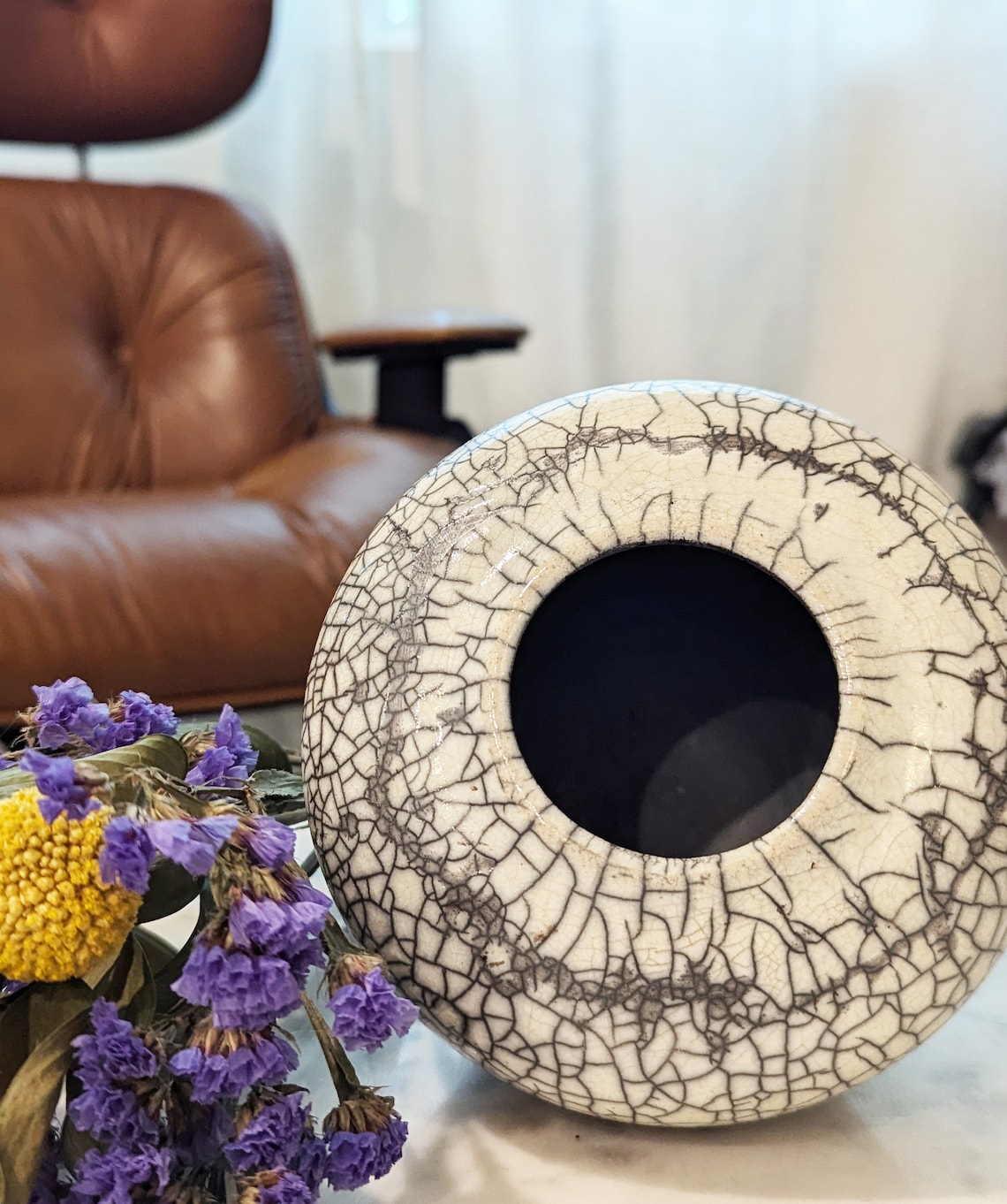 Raku Crackle Glaze Pottery Vase Vessel Signed 5 by 5 - Etsy