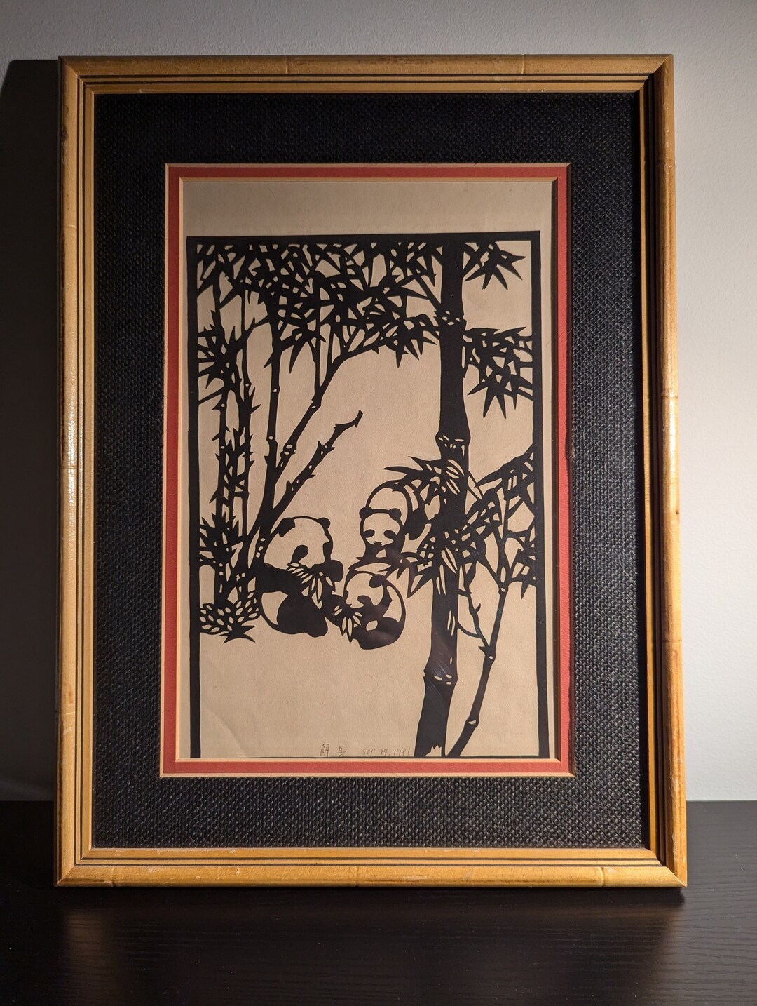 Framed Paper Cutout Pandas and Bamboo Bamboo Japanese Kirie Style - Etsy