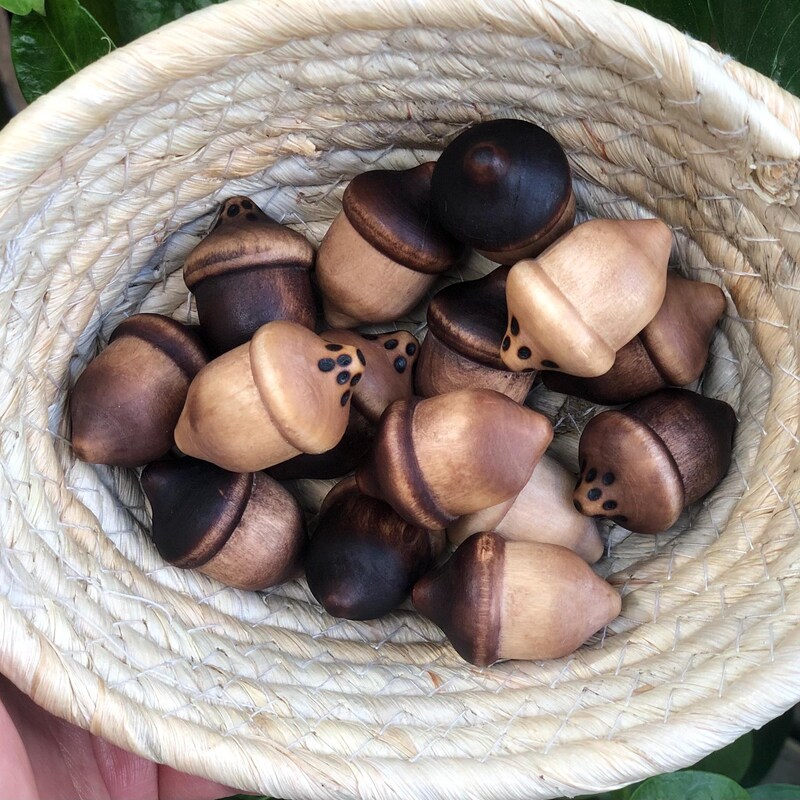 Carved Acorns - Etsy