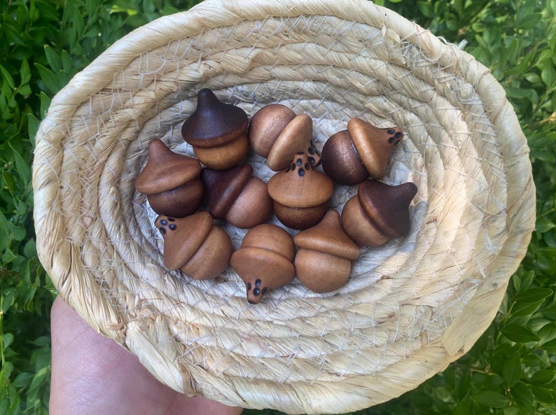 Wooden Acorns - Etsy