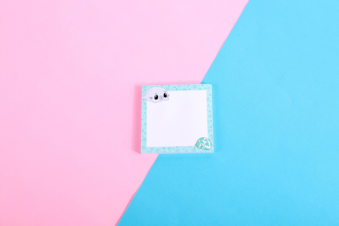 Seal Sticky Notes, Kawaii Animal Illustrated Tear Away Notes, Cute Post ...