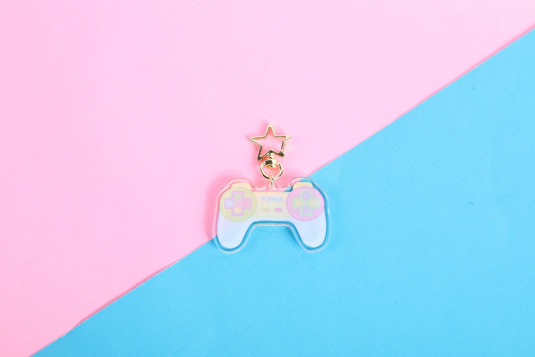 Game Controller Acrylic Keychain, Cute Keyring With Star Clasp ...