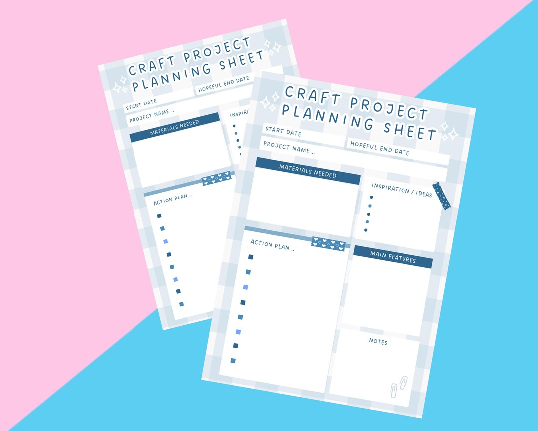 Blue Craft Project Planner Inserts, Includes 10 Pre-punched Inserts, A5 ...