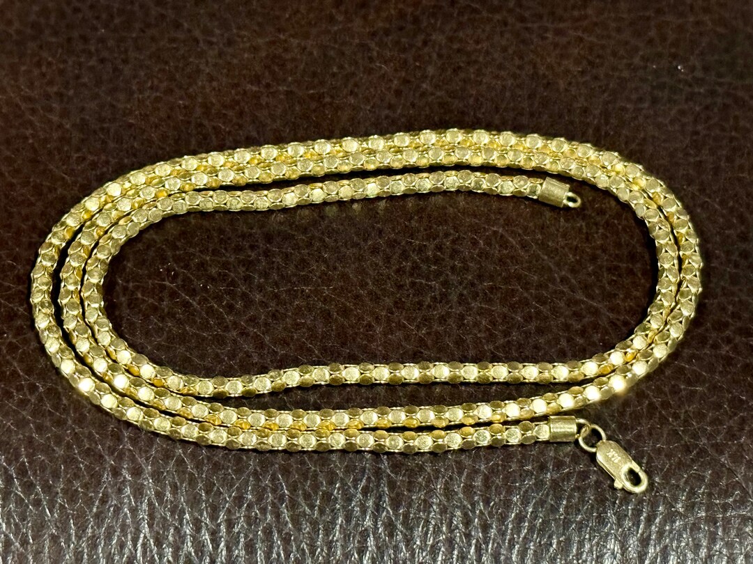 Michael Anthony 14k Yellow Gold Popcorn Chain Necklace 23 Inches - Etsy