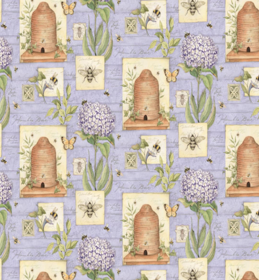 Honey Hives Premium Cotton Susan Winget Quilt Fabric by the Yard. 44 X ...