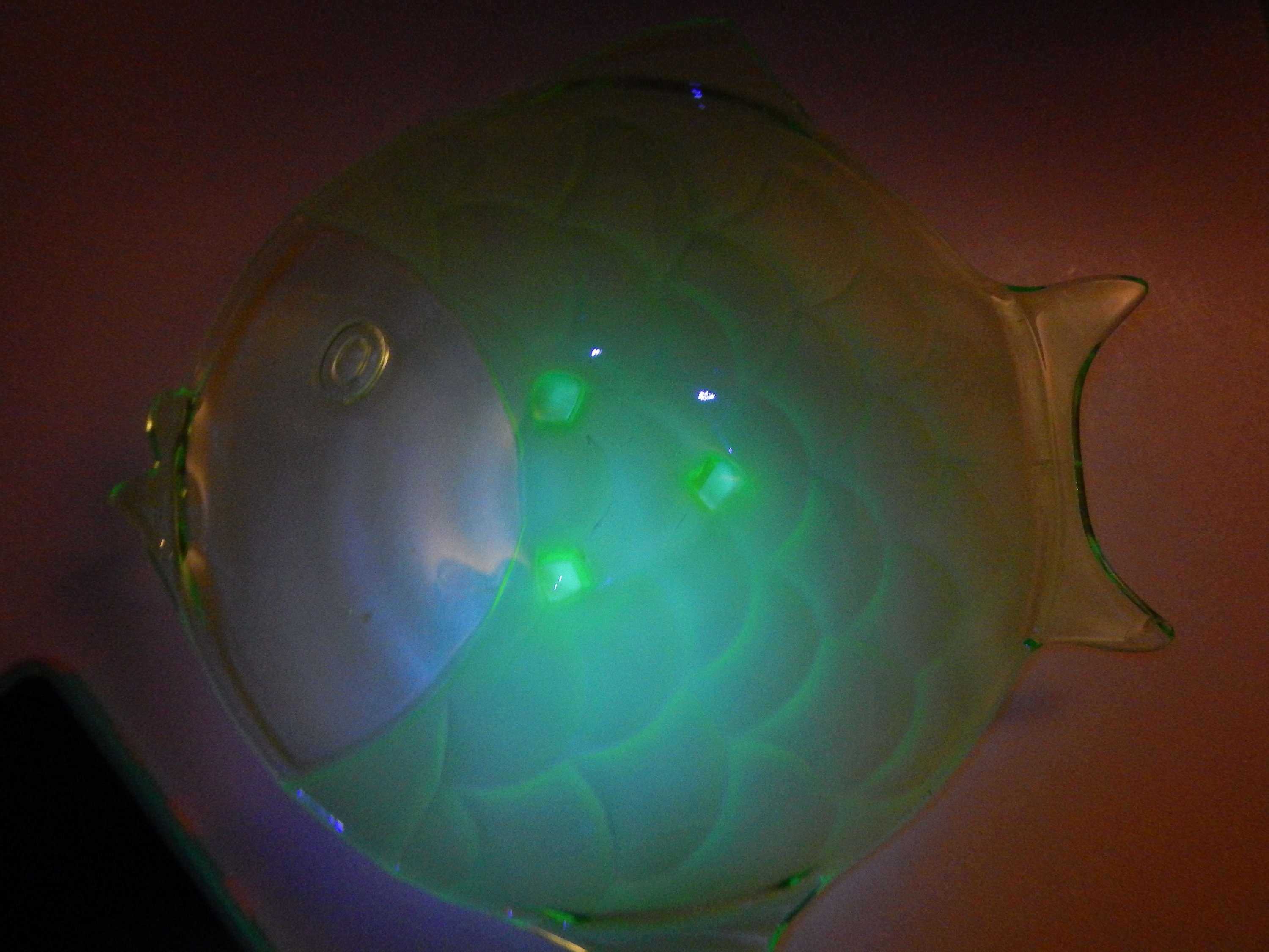 Vintage Vaseline Ouraline Uranium Fish Glass Large Serving Tray Platter ...