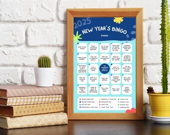 Editable New Year’s Resolution Bingo Card - Retro Style - Digital ...