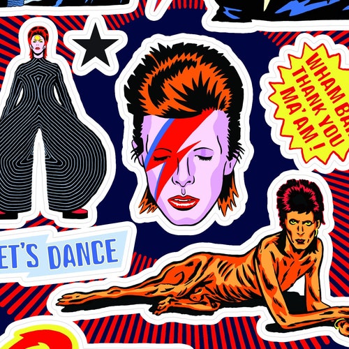 David Bowie Vinyl Sticker Arty Laptop Stickers Vinyl Decal - Etsy