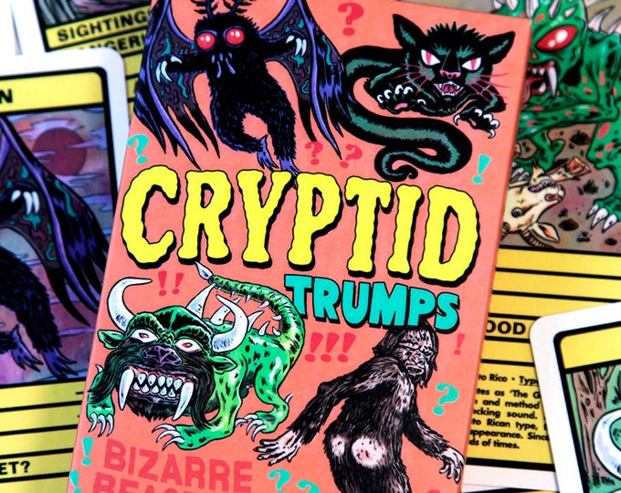 CRYPTID TRUMPS Cryptozoology Card Game big Foot, Mothman, Hodag, Kraken ...