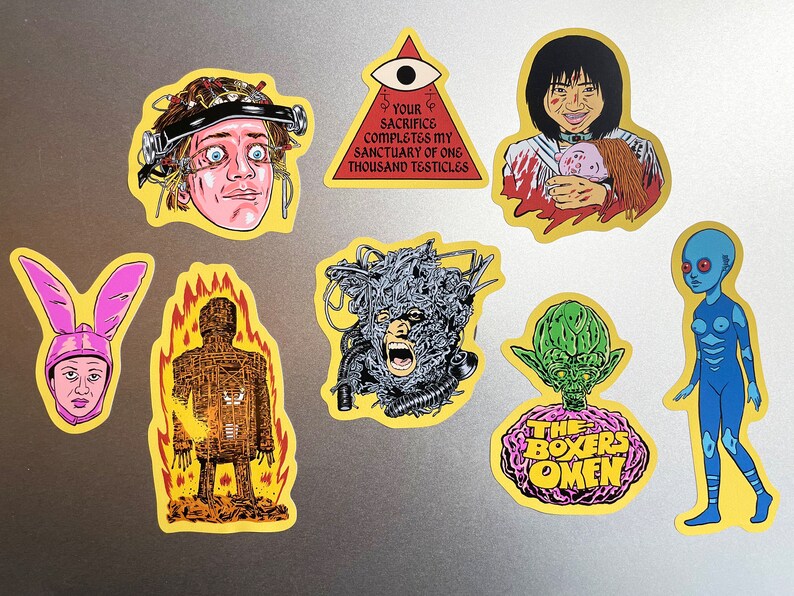 CULT FILMS - SET 2 - A5 Vinyl Sticker Sheet (battle Royale, A Clockwork ...