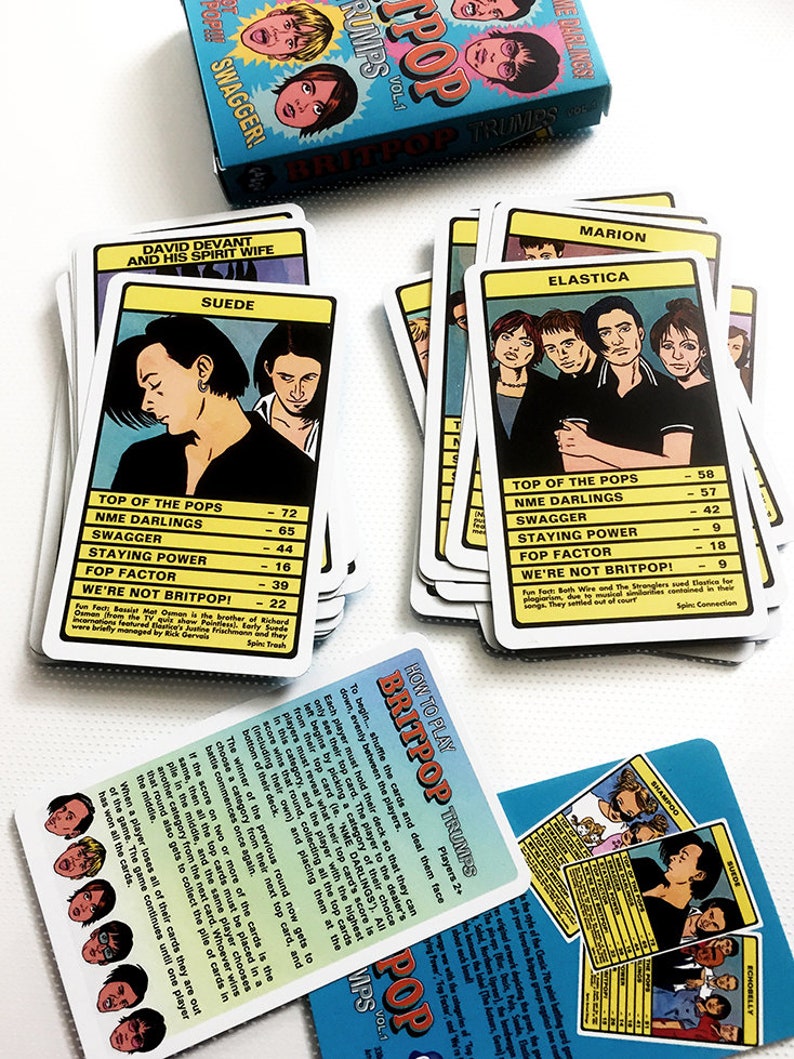 BRITPOP TRUMPS Card Game Vol.1 (30 Britpop Bands Inc. Blur, Oasis ...