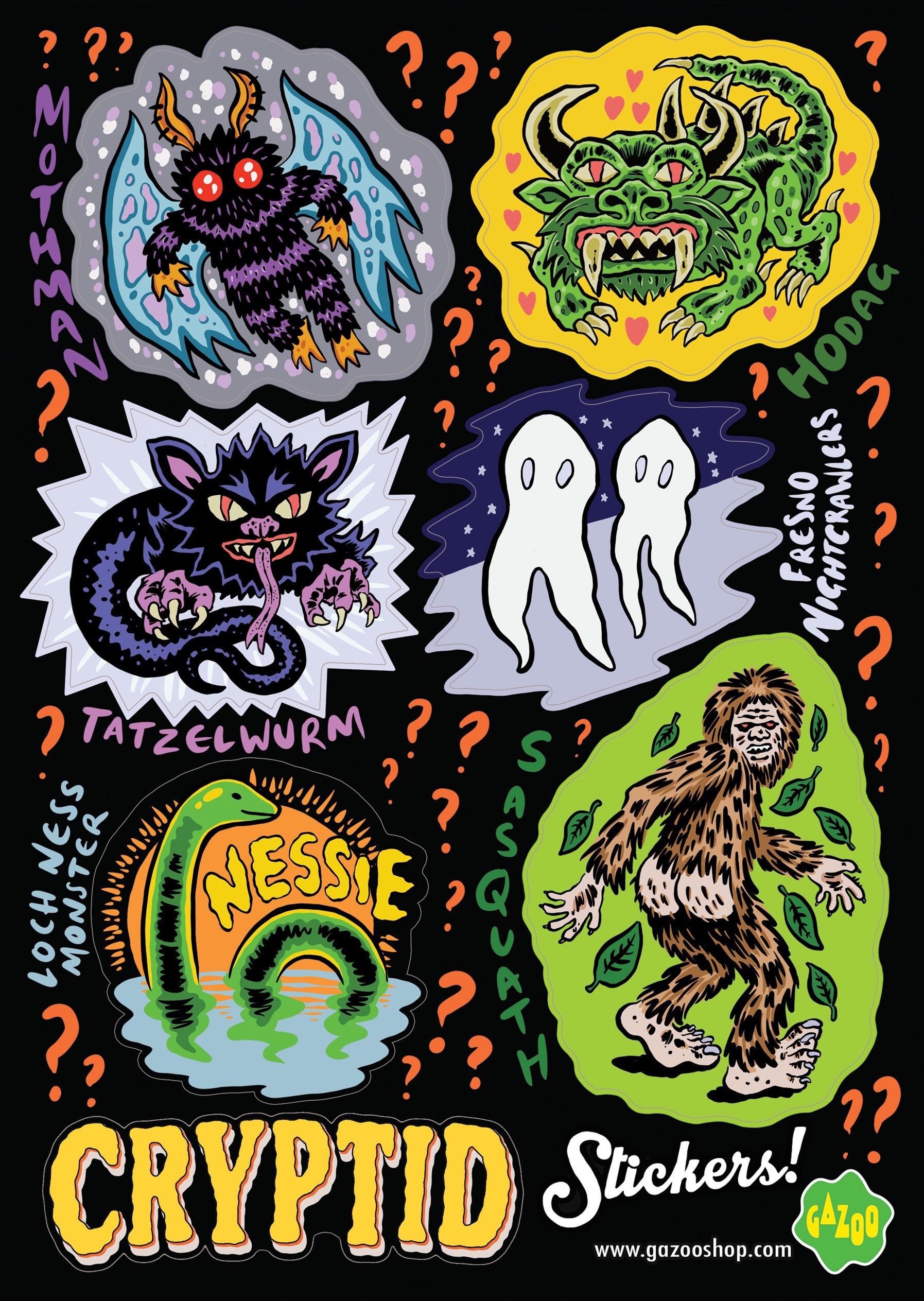Bumper Stickers Stickers, Labels & Tags Weird cryptids Peel-off sticker ...