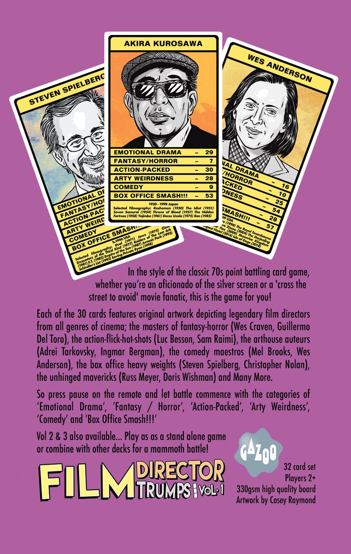 Film Director Trumps Vol.1 Card Game (spielberg, David Lynch, Kurosawa ...