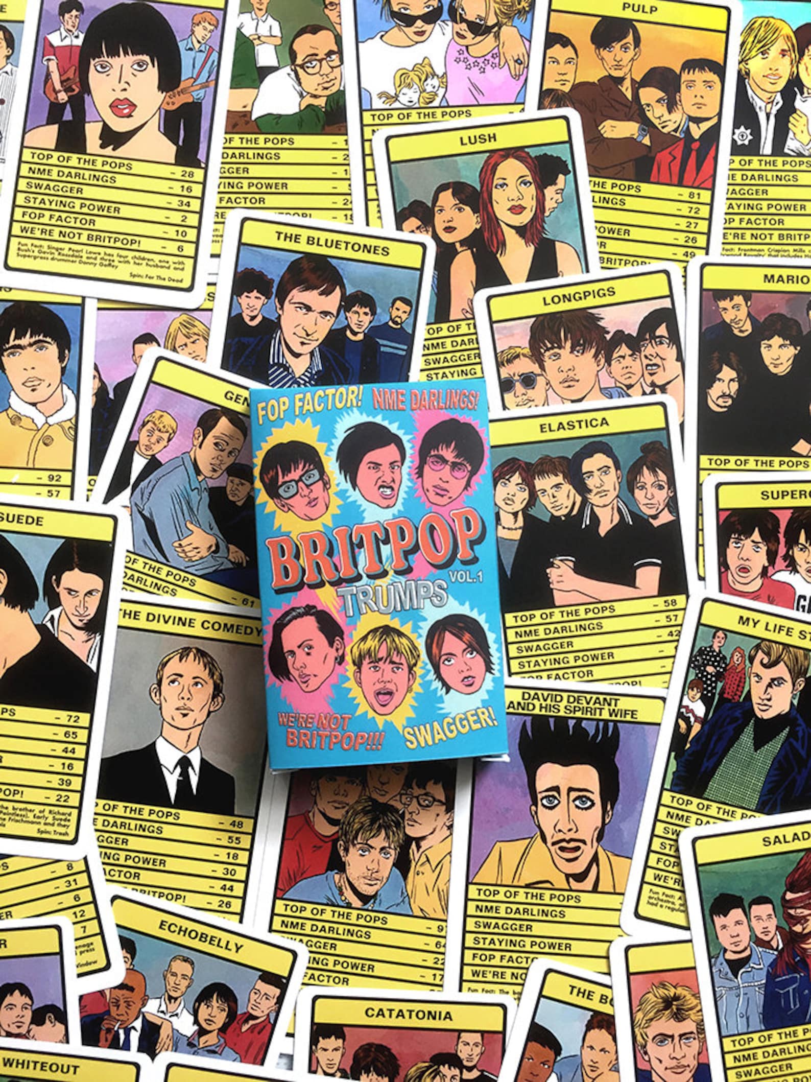 BRITPOP TRUMPS Card Game Vol.1 (30 Britpop Bands Inc. Blur, Oasis ...