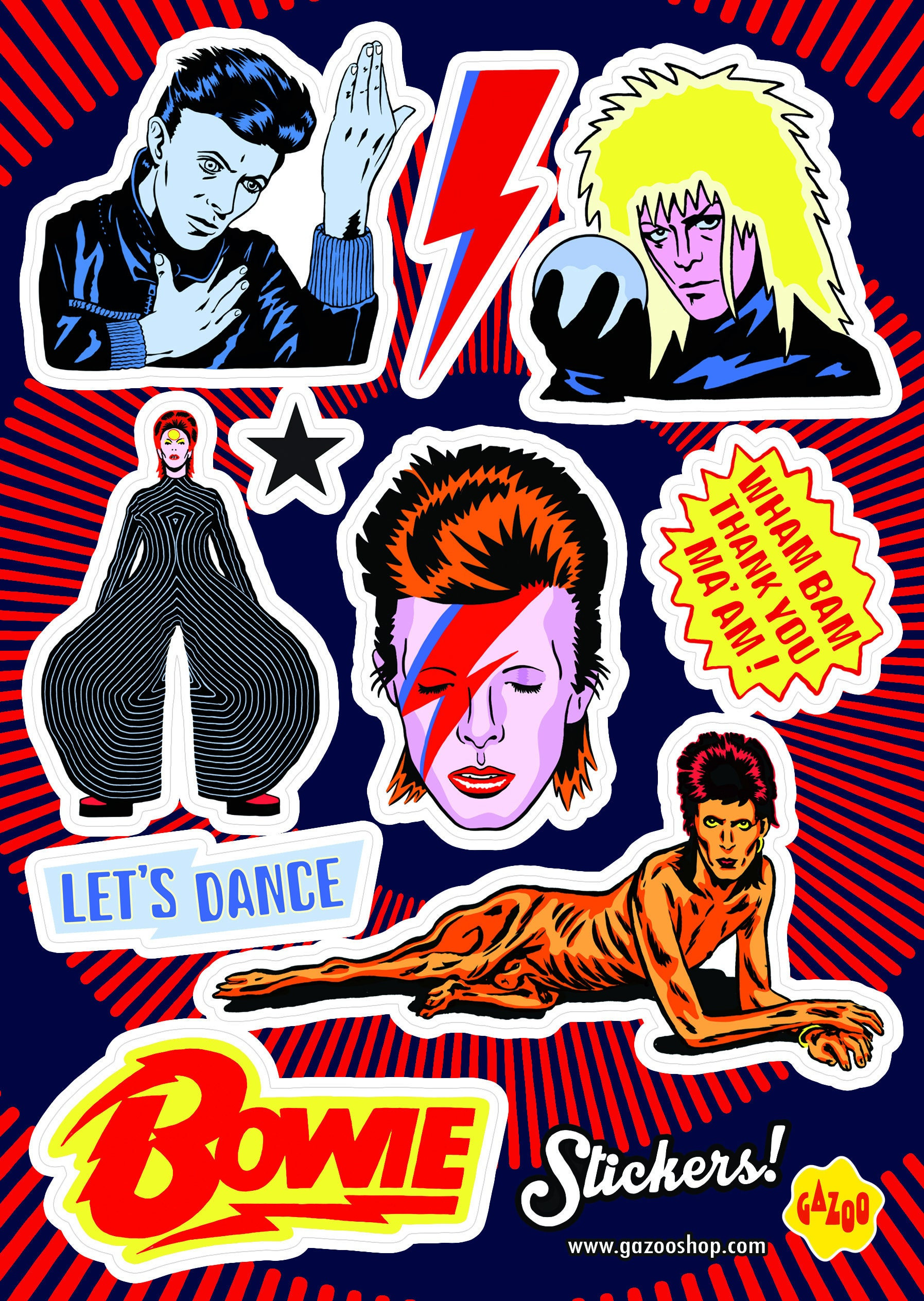 DAVID BOWIE A5 Vinyl Sticker Sheet - Etsy