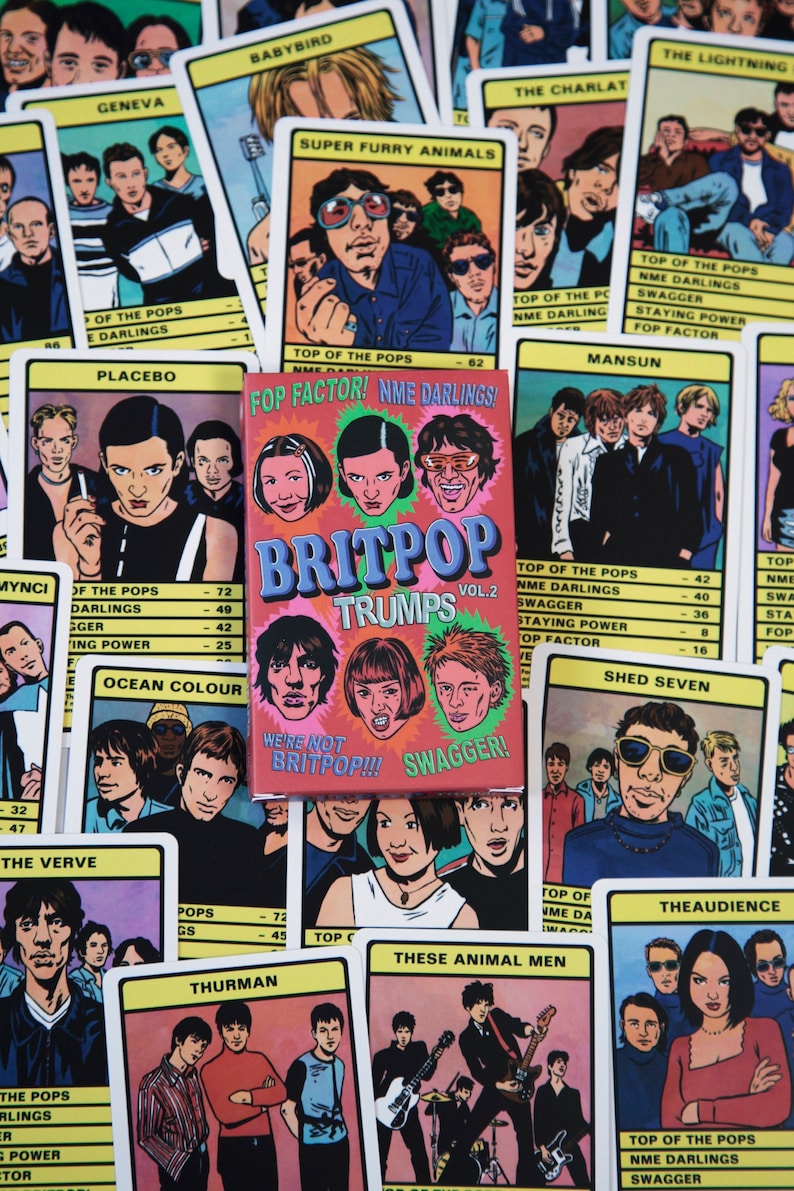 BRITPOP TRUMPS Card Game Vol.2 30 britpop bands inc. Shed | Etsy