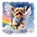 Rainbow Bridge Dog Yorkie Angels, Digital AI Clipart, Yorkie Memorial ...