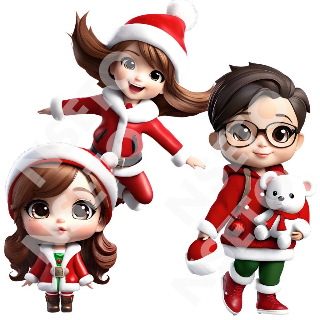 20 Chibi Christmas Clipart. PNG Image Files, High Quality, Versatile ...