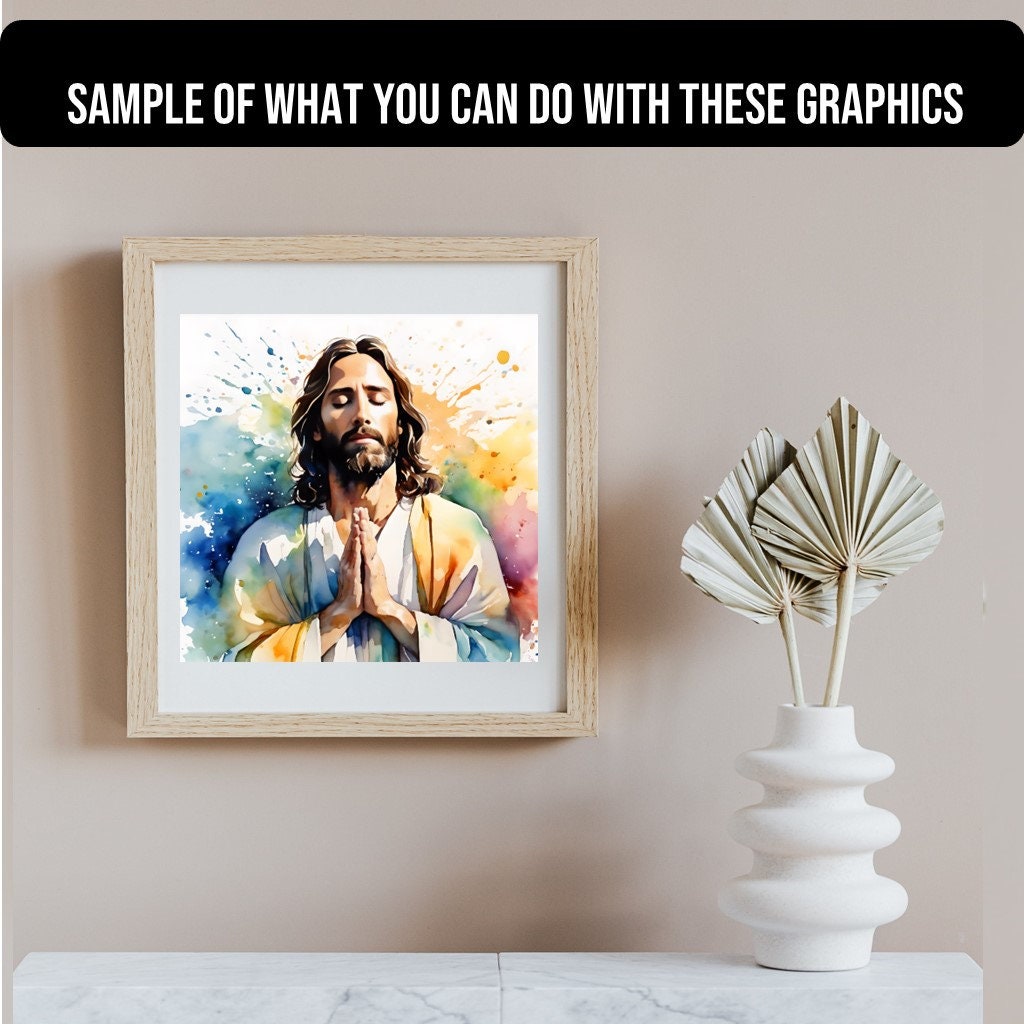 20 Jesus Christ Water Color PNG Clip-art Bundle. High Quality PNG ...