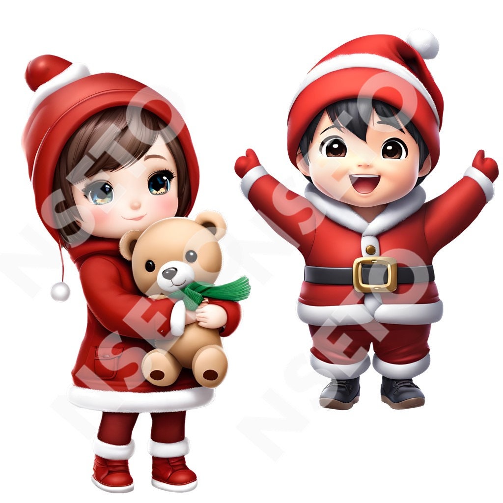 20 Chibi Christmas Clipart. PNG Image Files, High Quality, Versatile ...