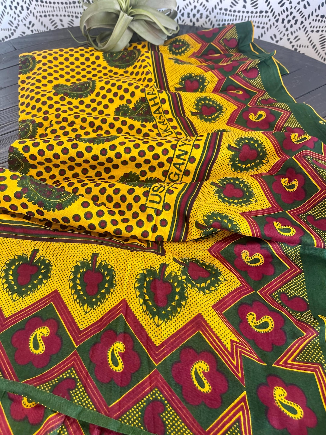 Vintage Kenyan African Fabric Panels 3.6 Yards / Bright & Bold Ankara ...