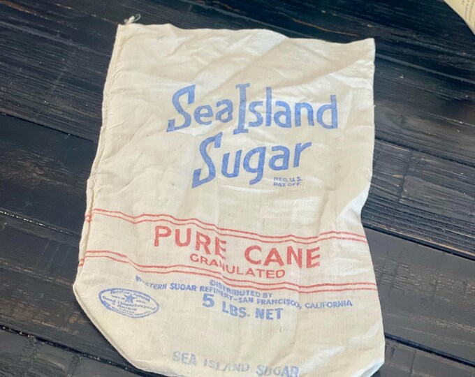 Vintage Sea Island Sugar Sack 5 Lb Bag / Vintage Western Sugar Refinery ...