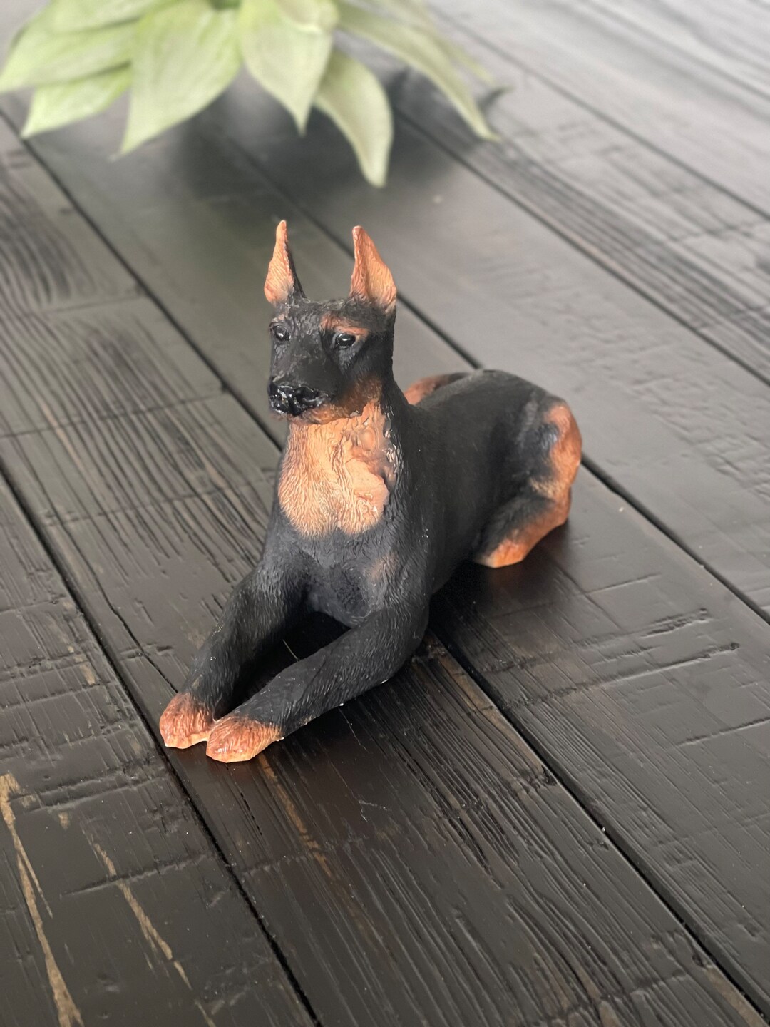 Vintage sitting Guard Doberman Pinscher Dog Figurine - Etsy