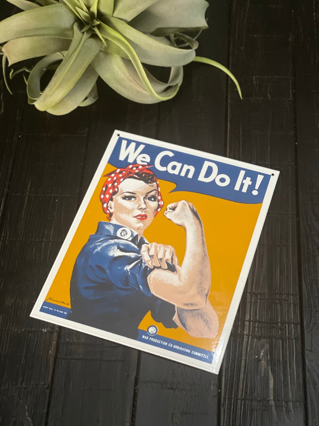 Vintage Rosie the Riveter "we Can Do It" Porcelain Sign by Ande Rooney ...