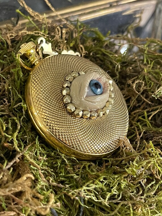 All-Seeing-Eye Victorian Pocket Watch Photo Locket Ne… - Gem