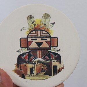 4 Vintage Native American Sandstone Coasters / Round Sandstone | Etsy