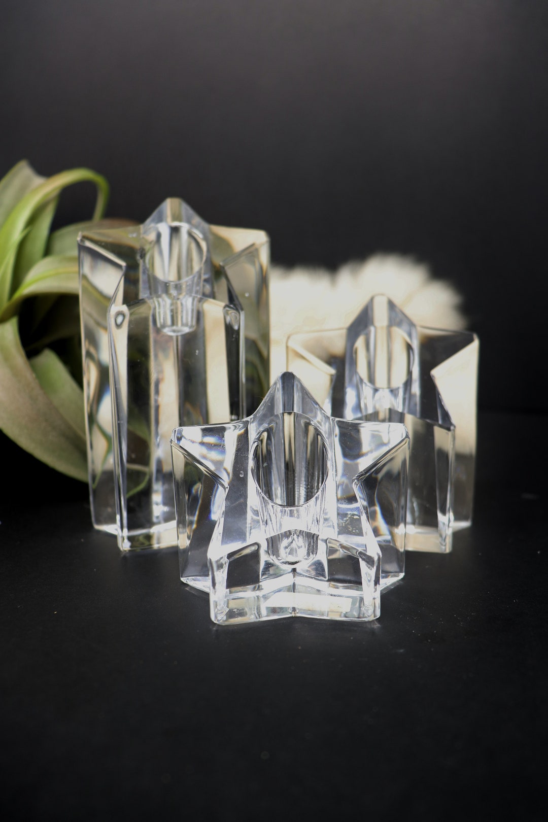 Toscany Crystal Star Candlestick Holders Set of 3 Celestial Decor - Etsy