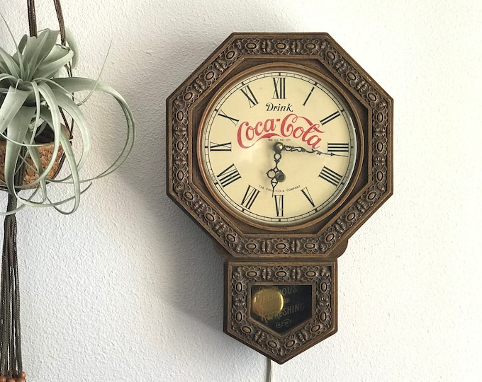 1972 Coca-cola Electric Pendulum Wall Clock Vintage Coke Clocks Coca ...