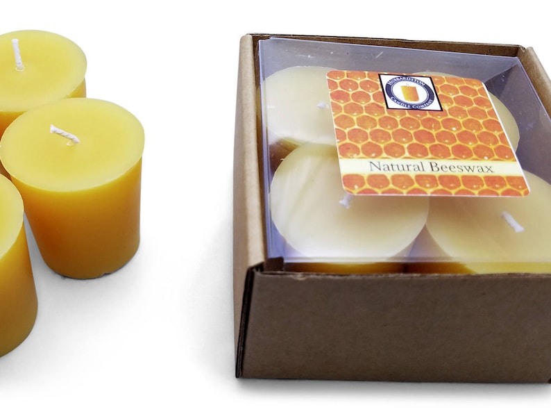 100% Natural Beeswax Votive Candle 12 Pack - Etsy