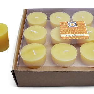 100% Natural Beeswax Votive Candle 12 Pack - Etsy