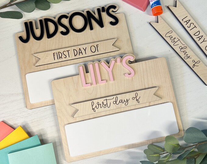 Personalized First and Last Day of School Sign, Back to School ...