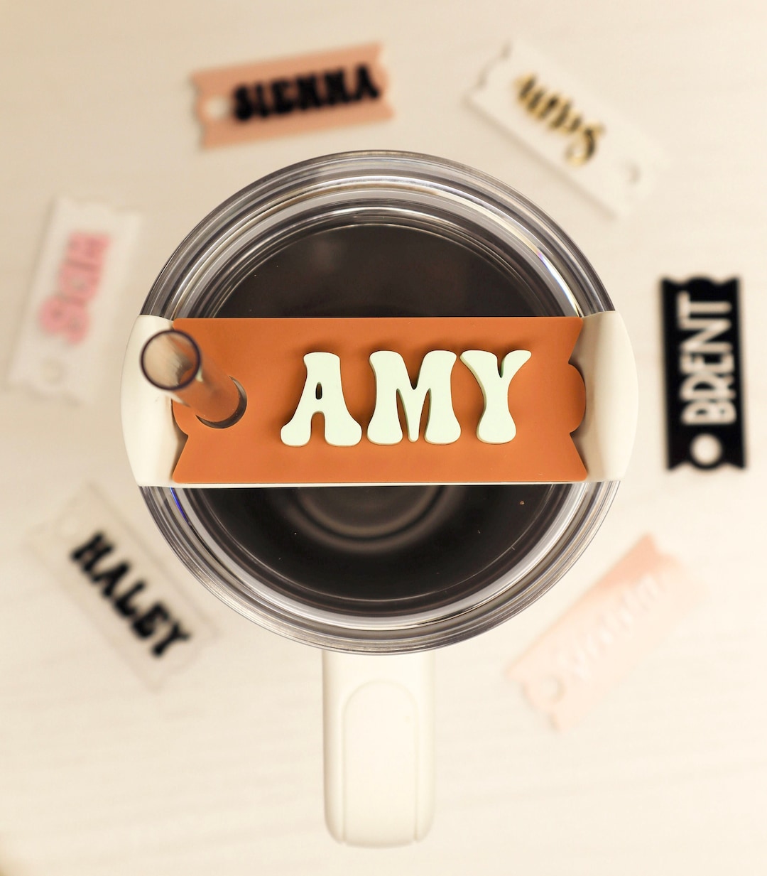 Personalized Tumbler Name Tag, Tumbler Name Plate Topper, Tumbler Lid ...