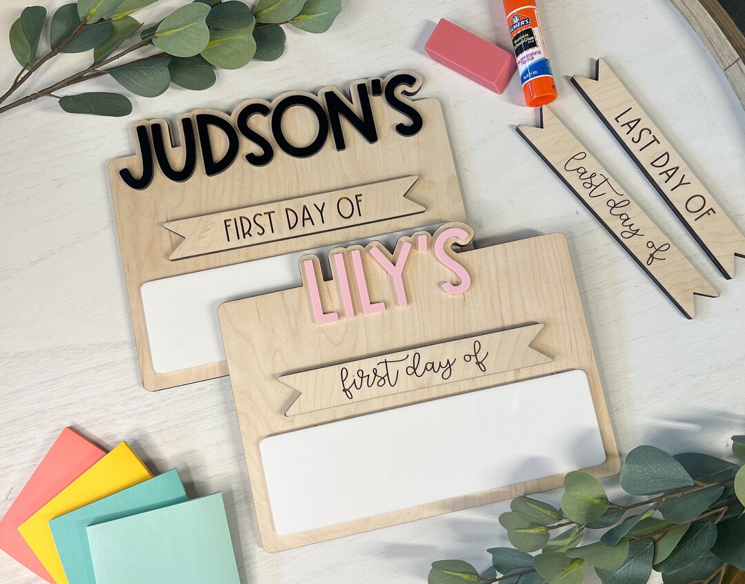 Personalized First and Last Day of School Sign, Back to School ...