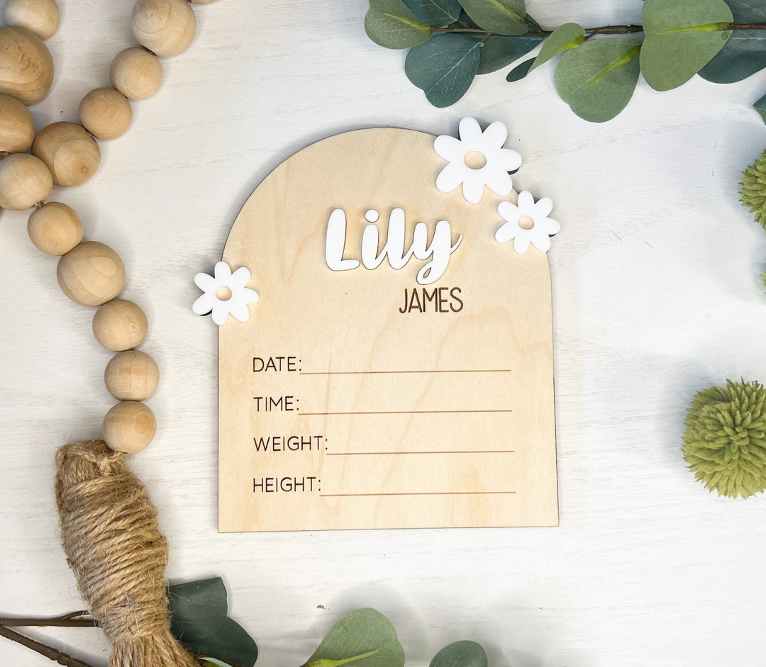 Baby Name Sign, Birth Stats Sign, Baby Name Announcement, Hospital Name ...