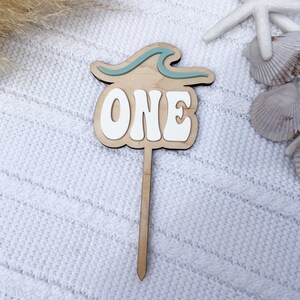 The Big One Wave Birthday Themed Cake Topper, Beach Themed Cake Topper ...