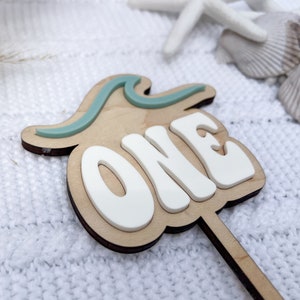 The Big One Wave Birthday Themed Cake Topper, Beach Themed Cake Topper ...