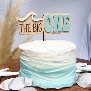 The Big One Wave Birthday Themed Cake Topper, Beach Themed Cake Topper ...