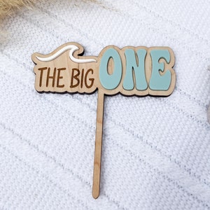 The Big One Wave Birthday Themed Cake Topper, Beach Themed Cake Topper ...