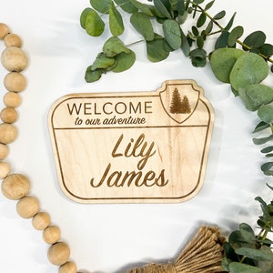 National Park Sign / Baby Announcement Sign / Baby Name Sign / - Etsy