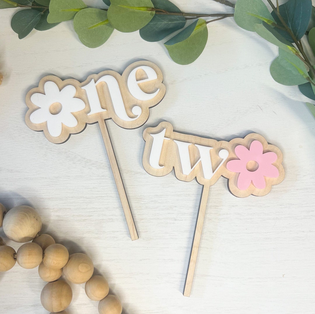 First Birthday Cake Topper, Second Birthday Cake Topper, Daisy Cake ...