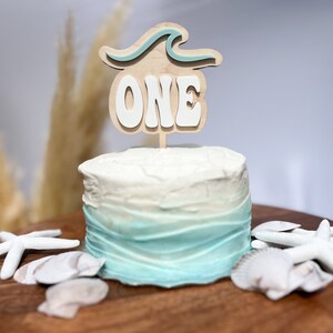 The Big One Wave Birthday Themed Cake Topper, Beach Themed Cake Topper ...